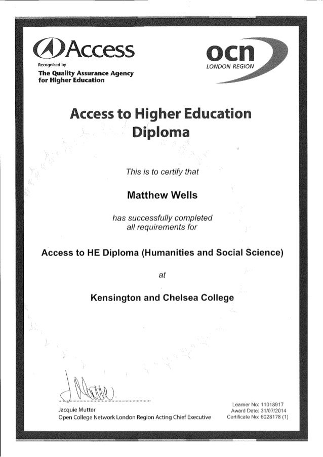 Access to HE Diploma (Matthew Wells _ KCC)