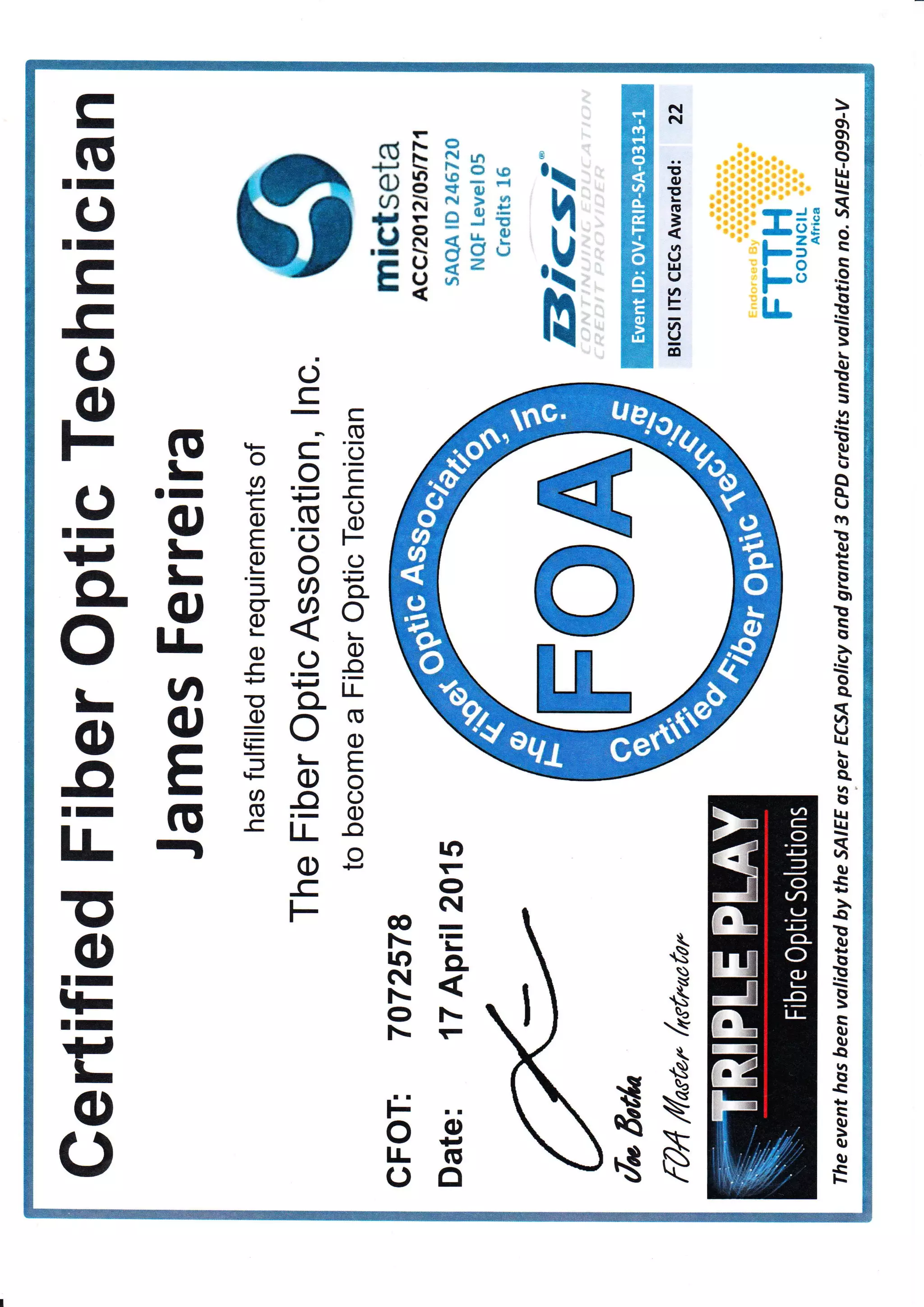 CFOT James Ferreira | PDF
