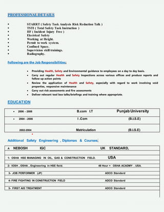 M UMAR HSE CV | DOCX