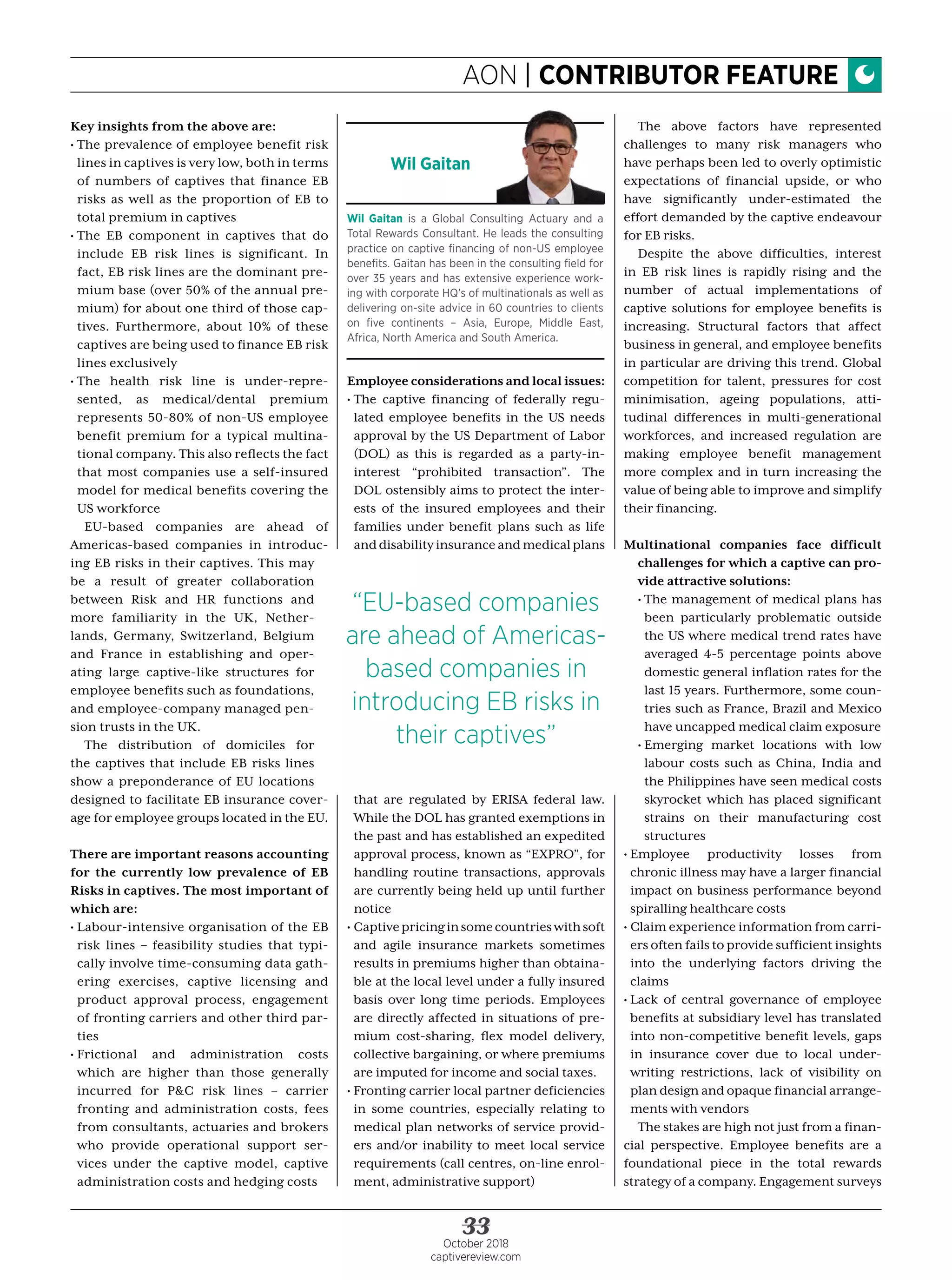 Aon - Employee Benefit Risks | PDF