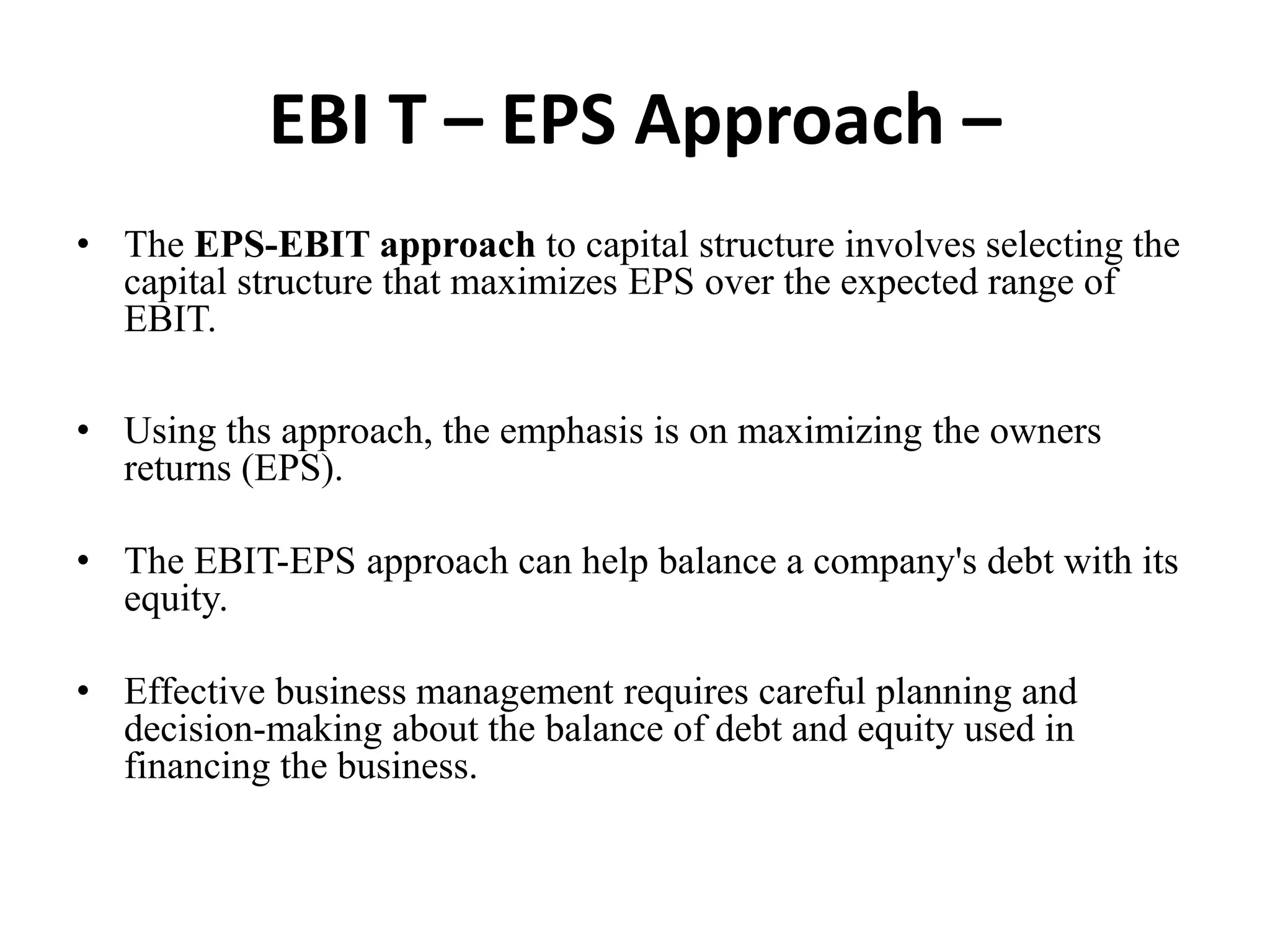 Ebit ebs analysis | PPTX