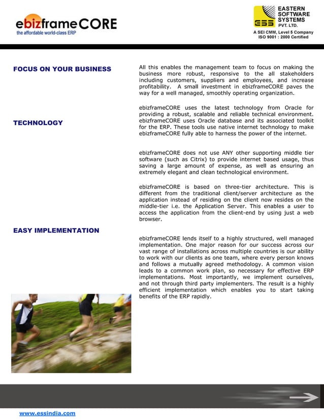 Ebizframe Core The Affordable ERP Software | PDF