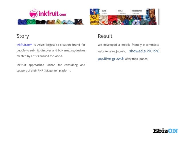About Ebizon and Portfolio | PPT