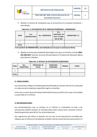 Ebja imp-009-2018 formato informe mensual de actividades docente 2018 ...