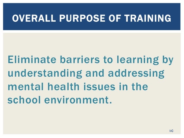 Eliminating Barriers to Learning training power point Eliminating Barriers to Learning training power point