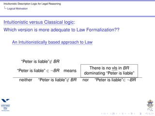 Intuitionistic Description Logic for Legal Reasoning | PPT