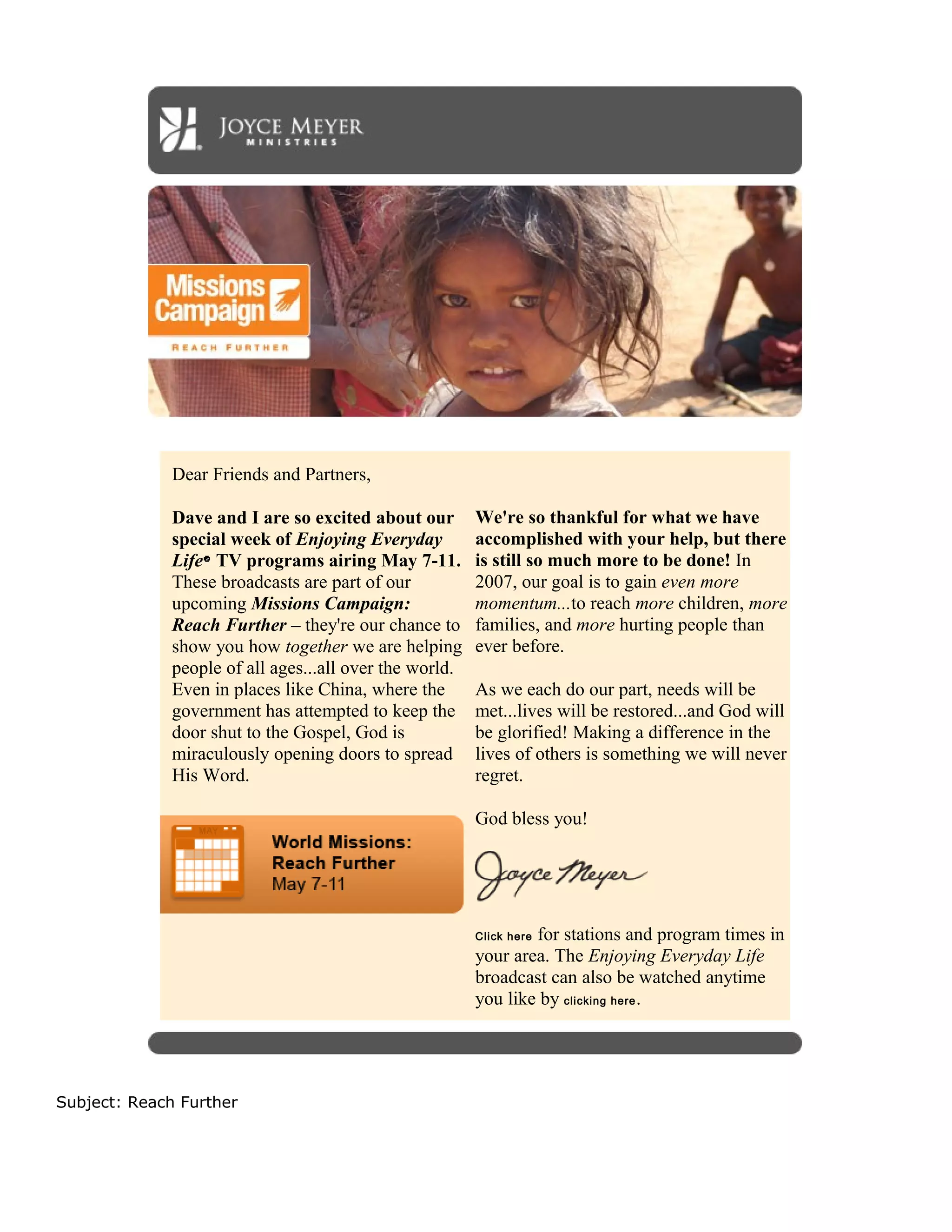 Missions Campaign: Reach Further | DOC | Christianity | Religion ...