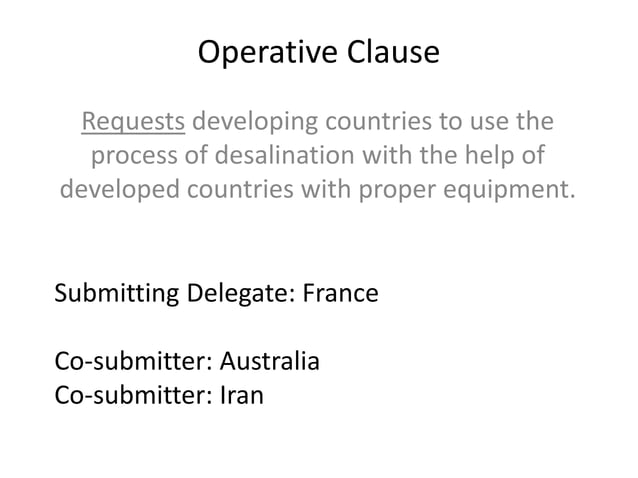 E block mun operative clauses | PPT