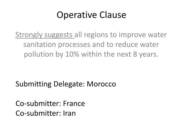 E block mun operative clauses | PPT