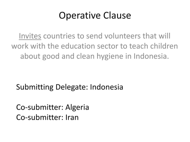 E block mun operative clauses | PPT