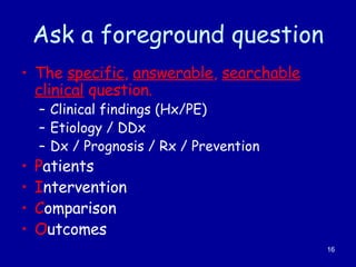 EBM introduction and Asking Question | PPT
