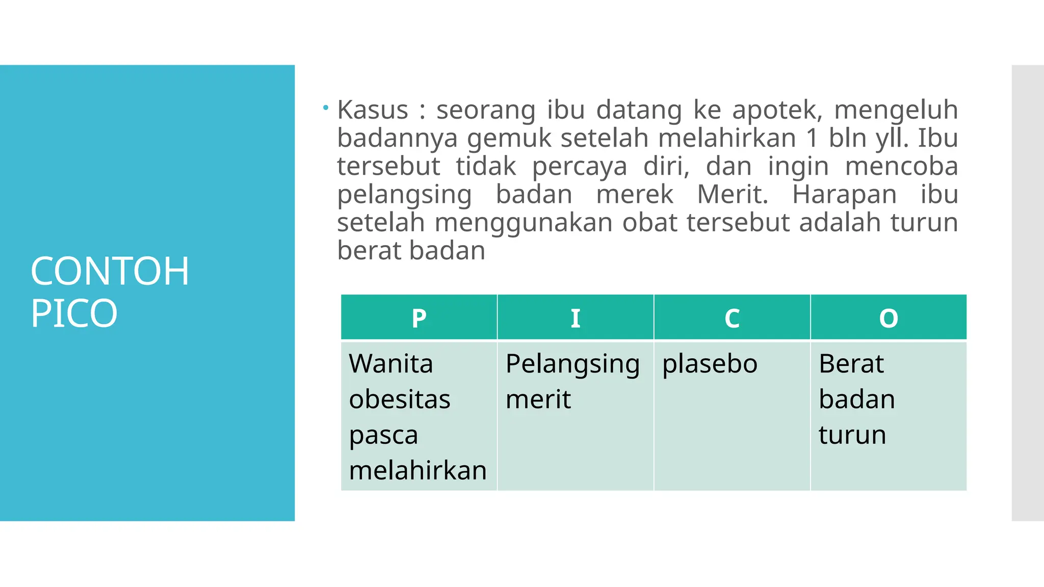 konsep formulasi PICO (patient, intervention, control,outcome) | PPTX