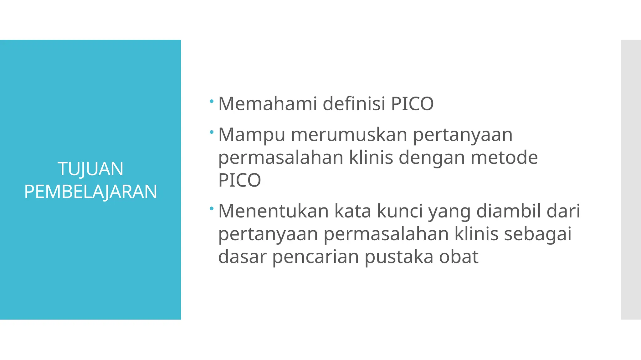konsep formulasi PICO (patient, intervention, control,outcome) | PPTX