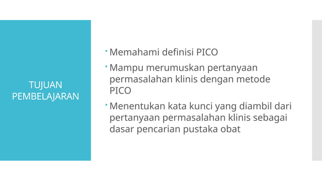 konsep formulasi PICO (patient, intervention, control,outcome) | PPTX