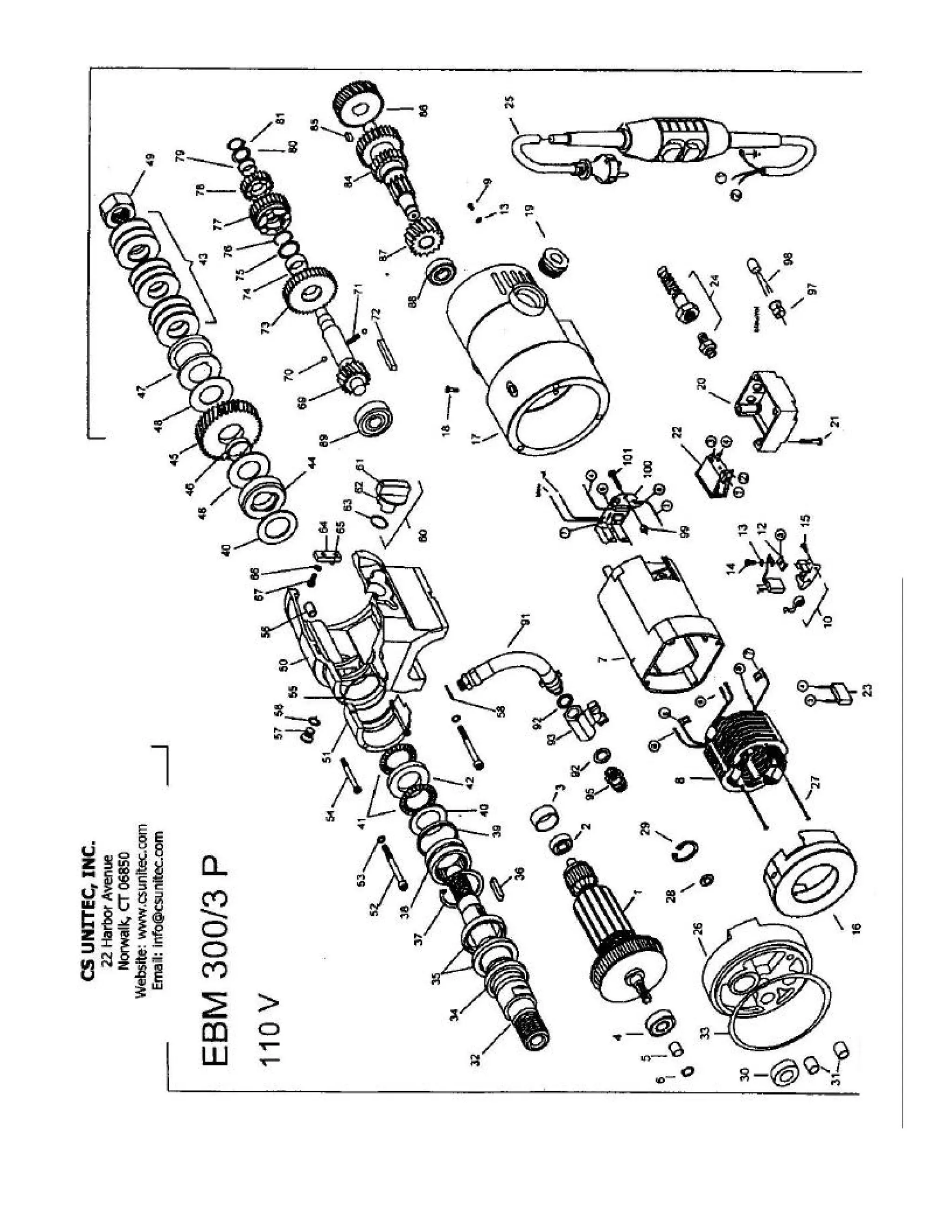 CS Unitec Electric Core Drill Schematics: EBM 300/3P | PDF