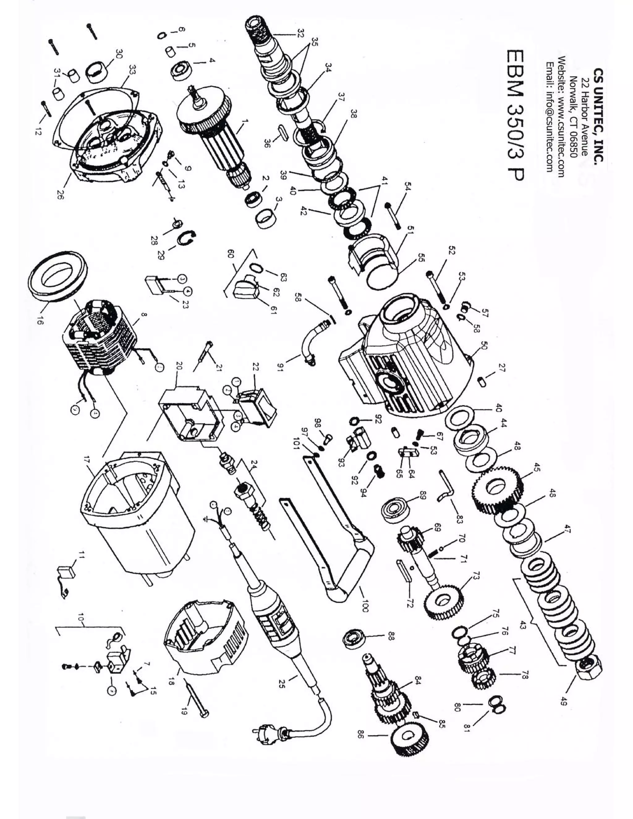 CS Unitec Electric Core Drill Schematics: EBM 300/3PSA | PDF