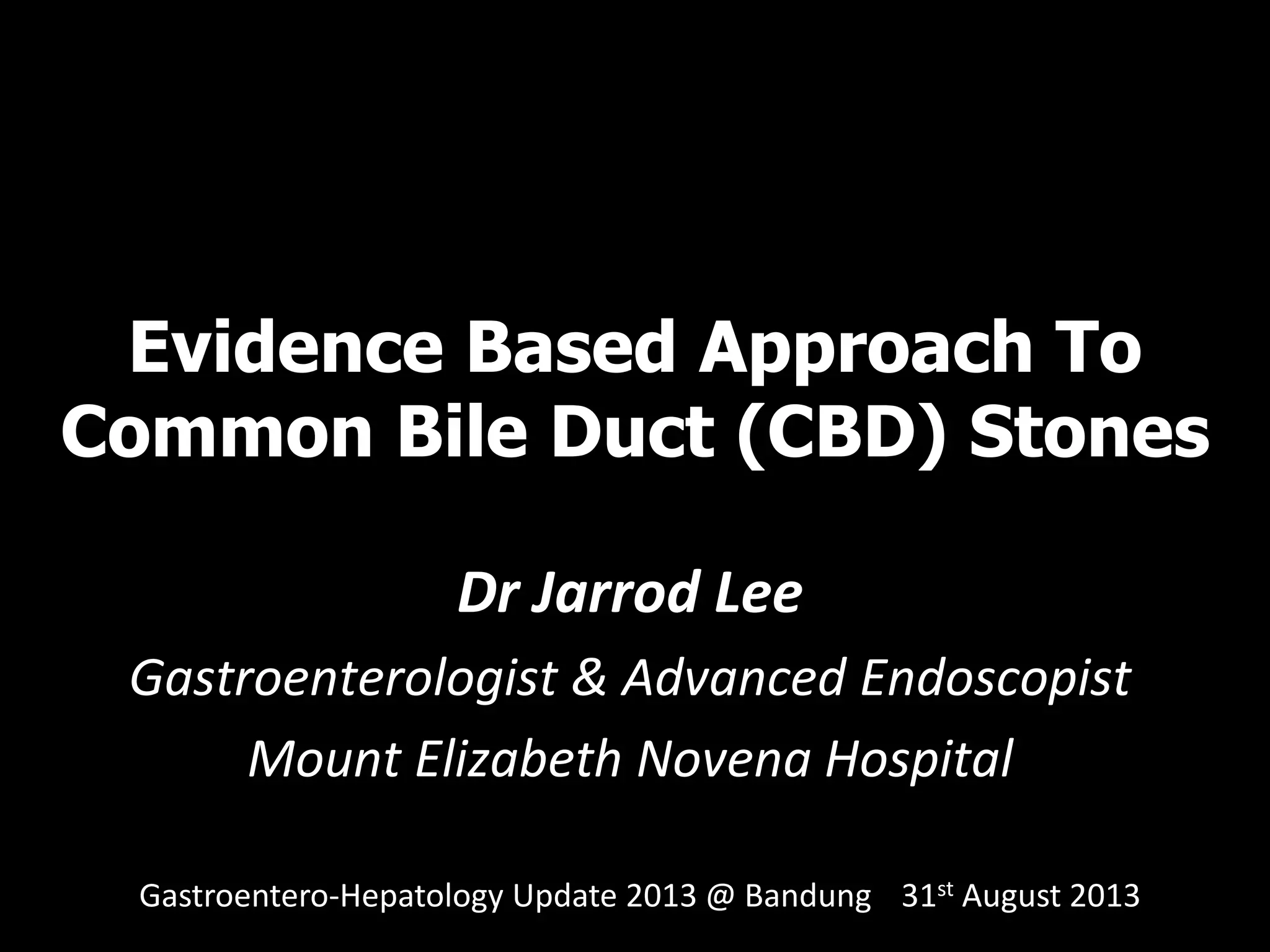 Approach to Common Bile Duct Stones | PDF