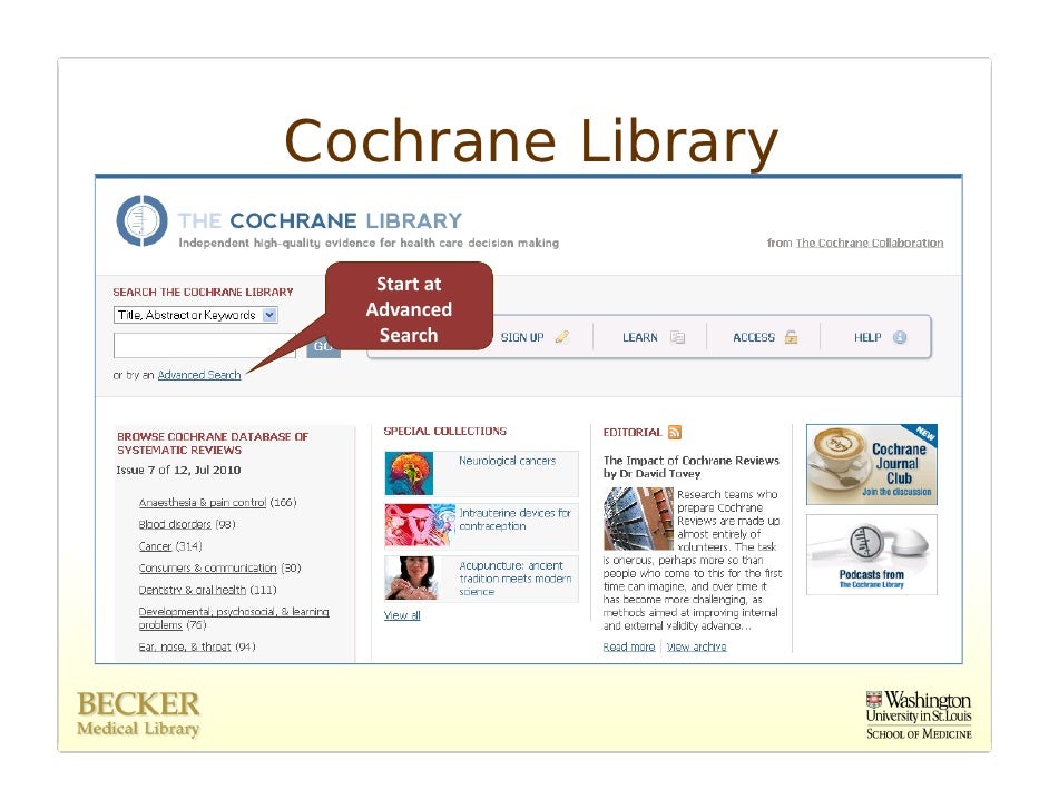 Ebm cochrane database of systematic reviews