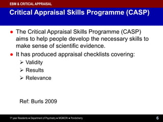 Ebm & critical appraisal | PPT
