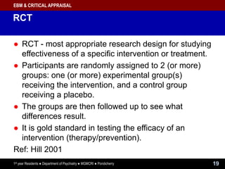 Ebm & critical appraisal | PPTX