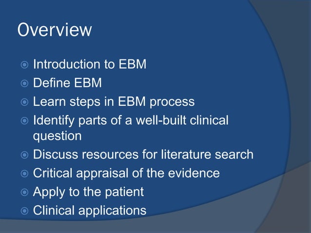 Introduction to Evidence Based Medicine (EBM) | PDF | Cancer | Diseases ...