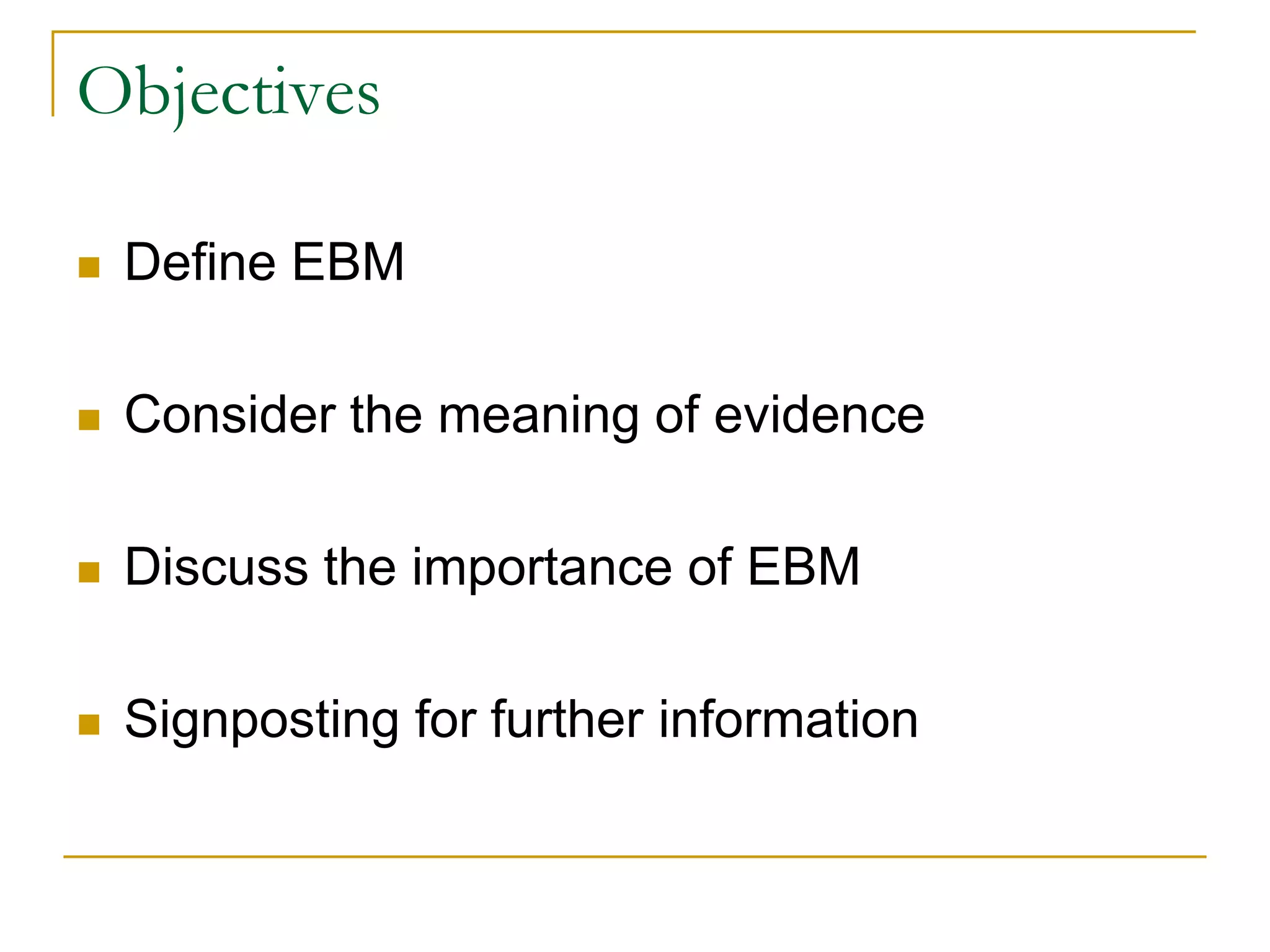 Introduction to EBM | PPT