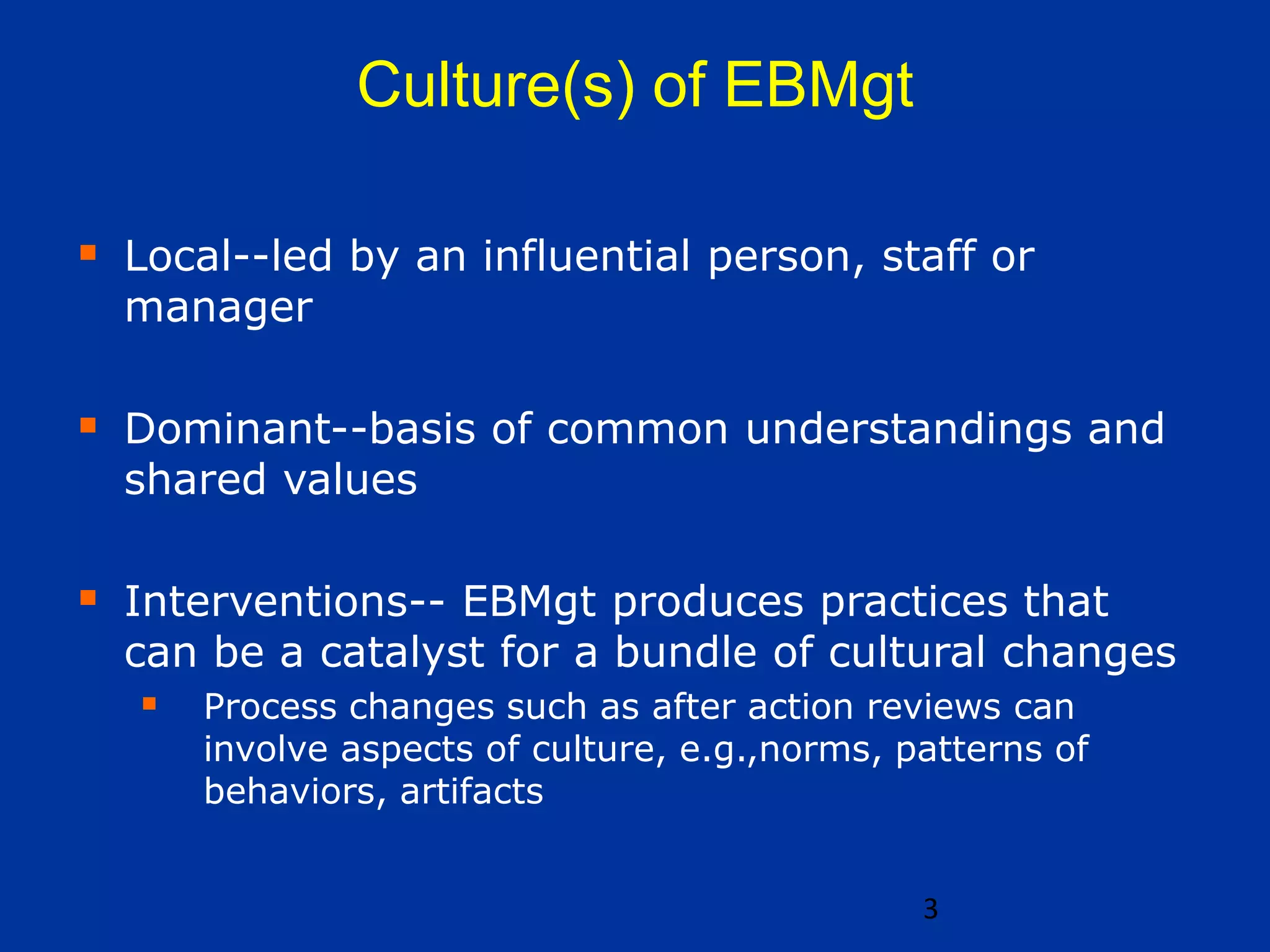 Denise Rousseau's Generic EBMgt Class 6 | PPTX
