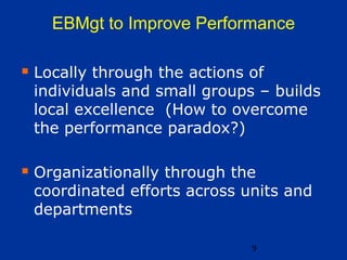Denise Rousseau's Generic EBMgt Class 6 | PPTX