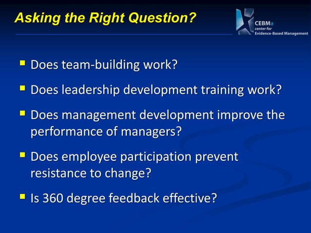 Evidence-Based Management presentation | PPT