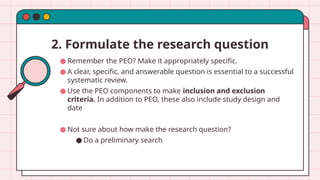 EBM - Overview of Performing a Systematic Review and Meta-analysis | PPTX
