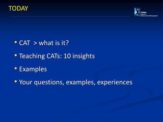 Teaching CATs - EBM Teachers Network | PPTX