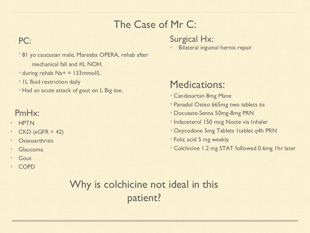 Colchicine For Management Of Acute Gout An Evidence Based Approach