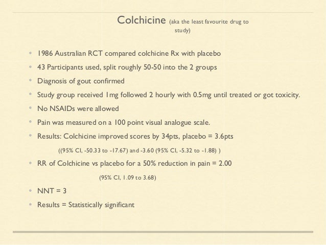 Colchicine For Management Of Acute Gout An Evidence Based Approach