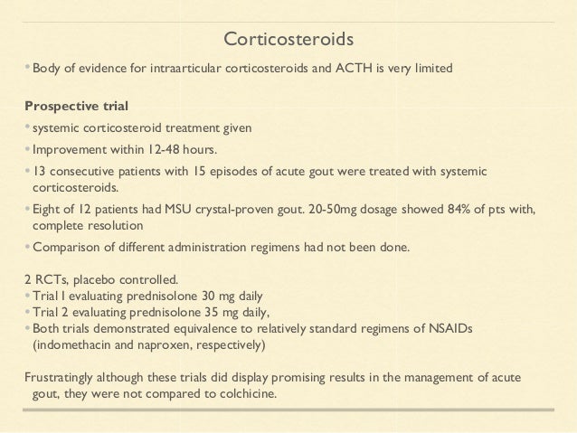 Colchicine For Management Of Acute Gout An Evidence Based Approach
