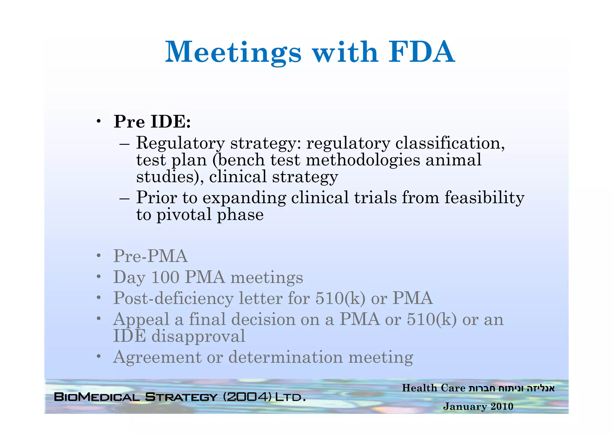 BioMedical Strategy - Regulatory Presentation | PPT