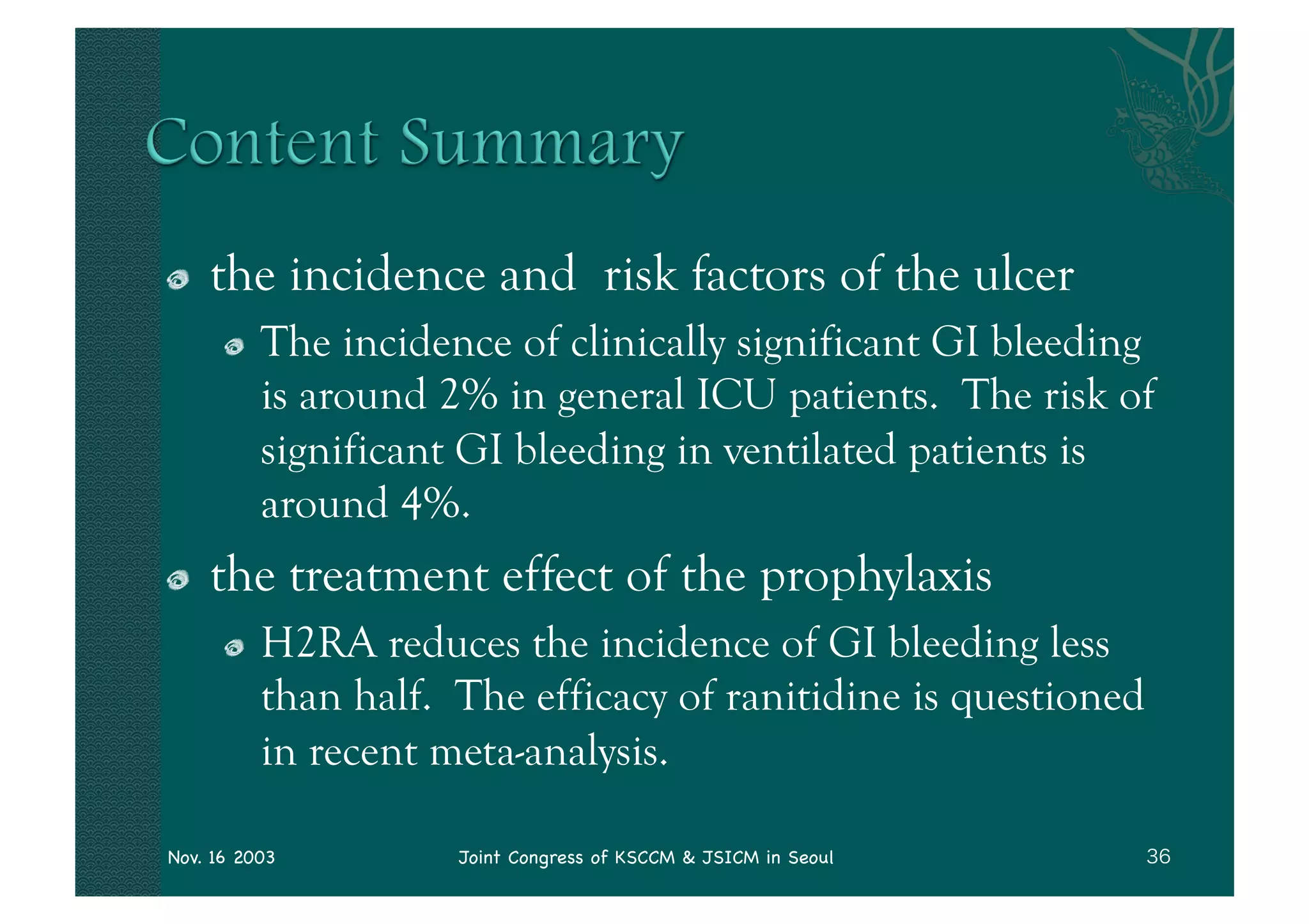 Stress Ulcer Prophylaxis in ICU | PDF