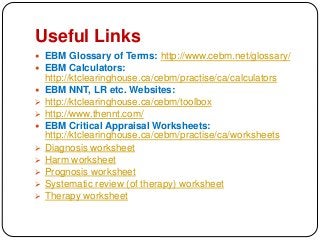 EBM Systematic Review Appraisal Template V1 | PPTX