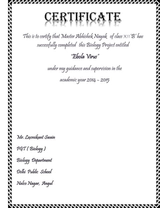 Ebola virus disease [ bio project ] | PDF