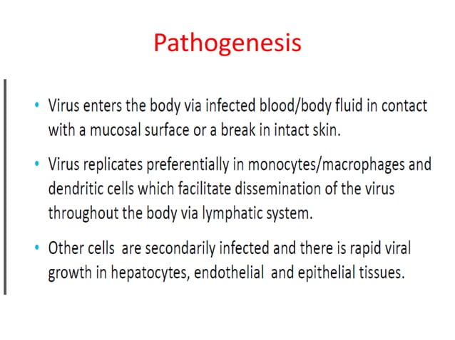 Ebola virus pathogenesis, lab diagnosis | PPTX