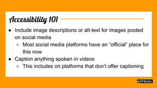 Inclusion For All! Making Your Social Media Content MORE Accessible | PPT