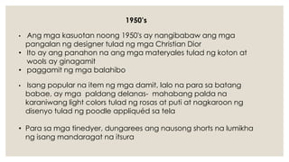 Ebolusyon ng fashion statements | PPTX