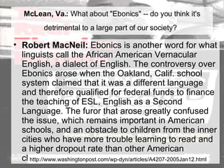 Ebonics Examples