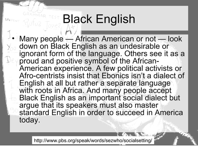 Ebonics Emerges (2) | PPT