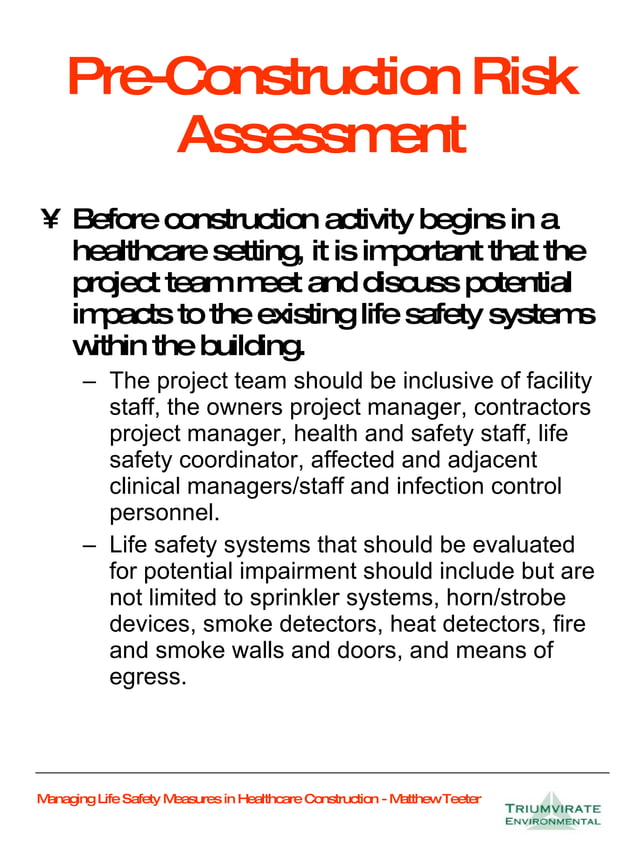 Interim Life Safety Measures in Healthcare Construction | PDF