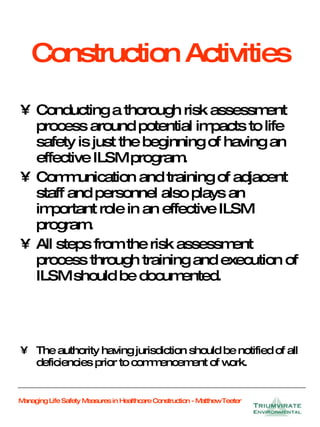 Interim Life Safety Measures in Healthcare Construction | PPT | Civil ...