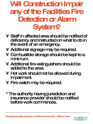 Interim Life Safety Measures in Healthcare Construction | PPT | Civil ...