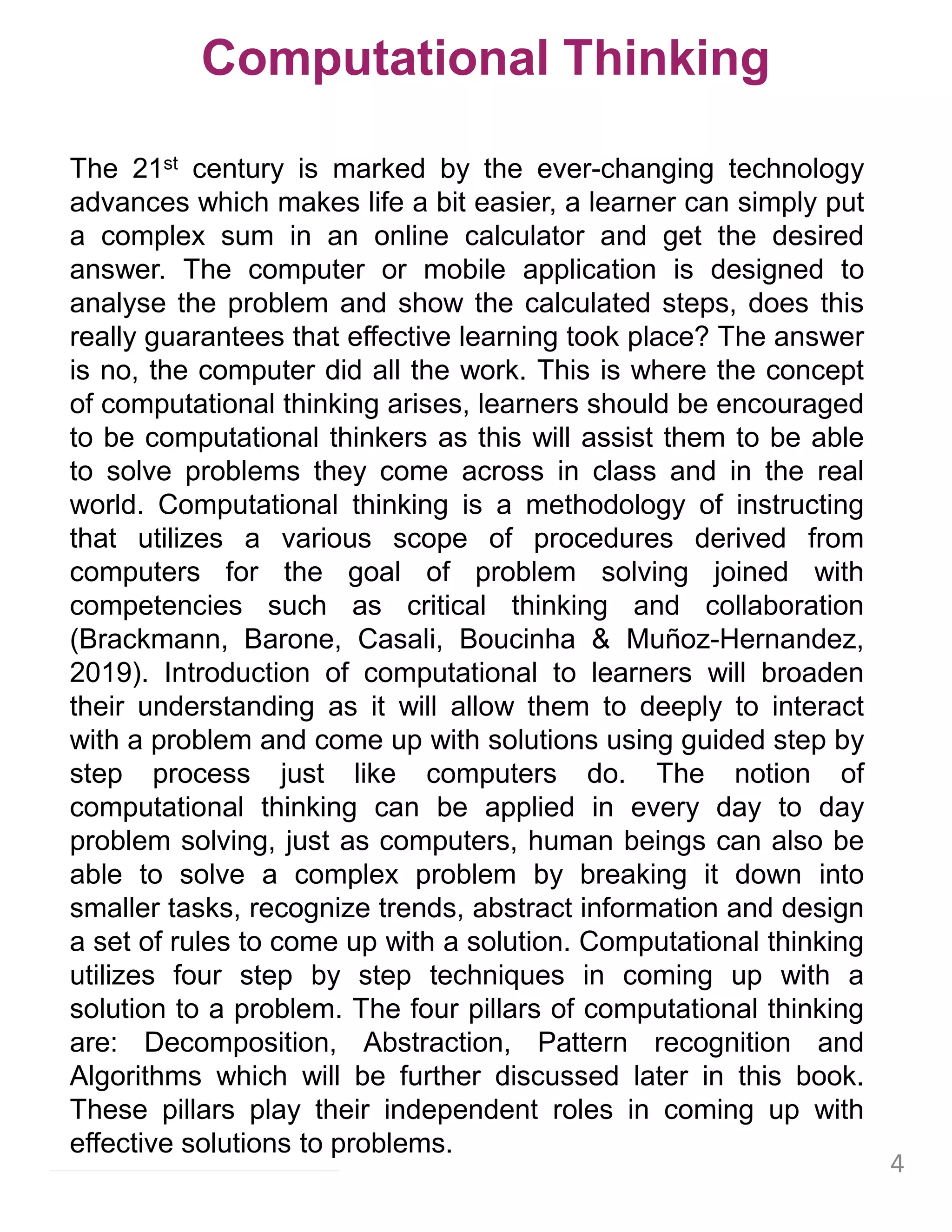 Ebook On Computational thinking | PDF