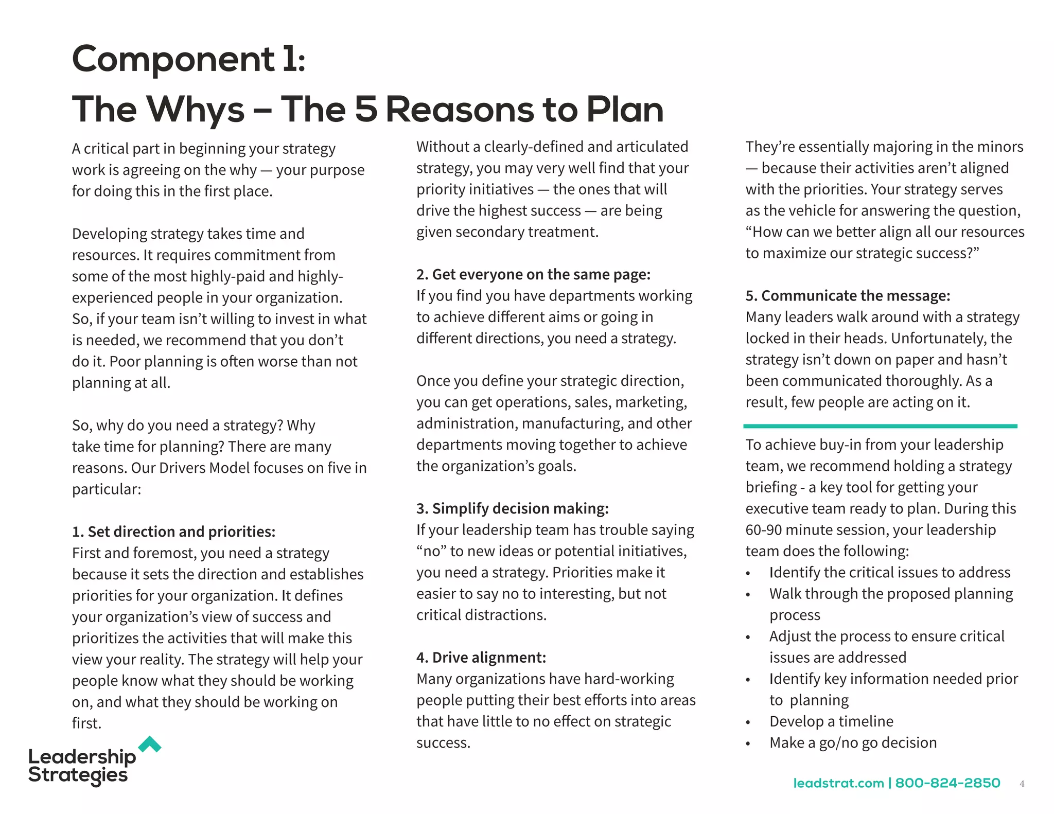 4 components of strategic planning | PDF