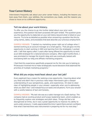 Mastering the Interview: 50 Common Interview Questions Demystified | PDF