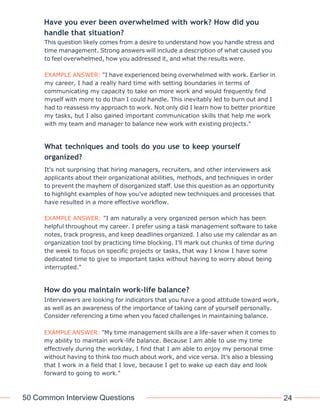 Mastering the Interview: 50 Common Interview Questions Demystified | PDF